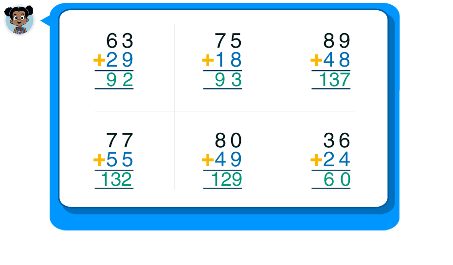 Answers Adding 2 Digit Numbers Addition